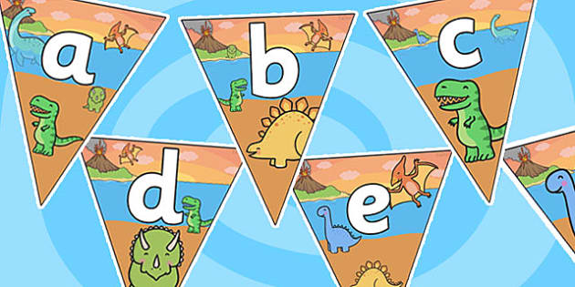 Dinosaur Themed Alphabet Display Bunting (teacher made)