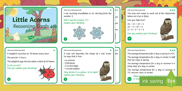 Little Acorns Year 2 Reasoning Skills Differentiated Maths Challenge Cards