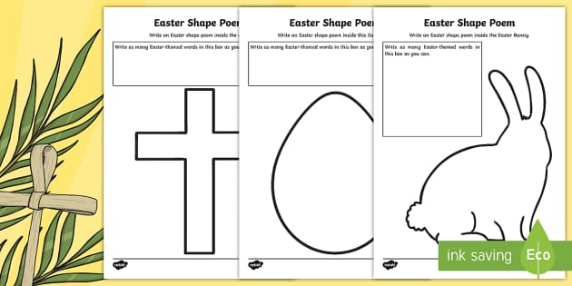 Easter Shape Poem Worksheet / Worksheet (teacher made)