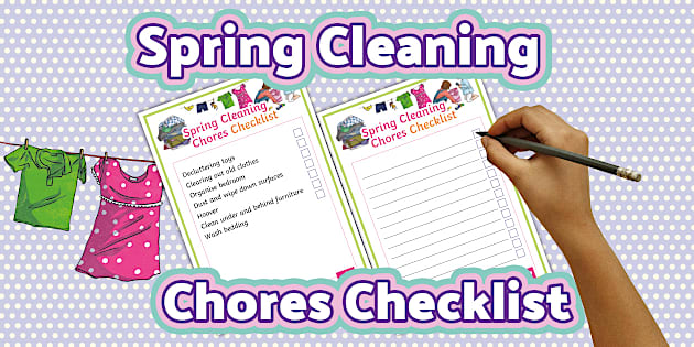 * NEW * Spring Cleaning Chores Checklist