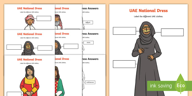 Emirati National Dress Labelling Activity (teacher made)
