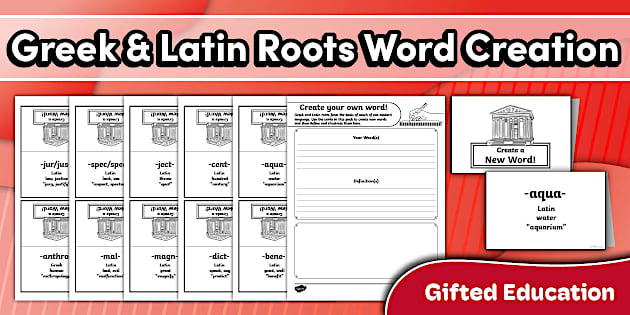 Greek and Latin Roots Word Creation Cards