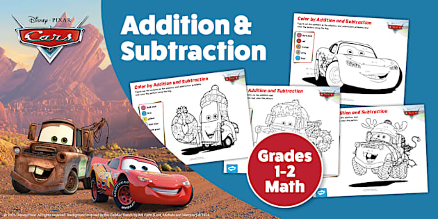 Cars: Holiday Color by Addition and Subtraction Within 20
