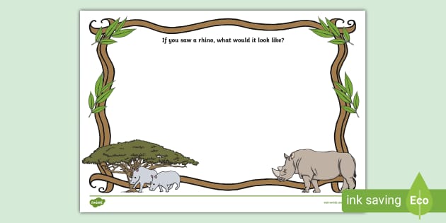 FREE! - Rhino Drawing Prompt Activity (teacher made)