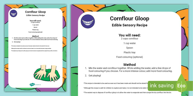Cornflour Gloop Edible Sensory Recipe (Teacher-Made)