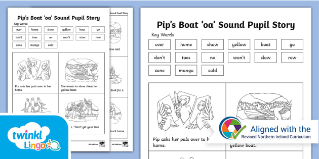 Pip's Boat 'oa' Sound Pupil Story Activity Sheet - Twinkl
