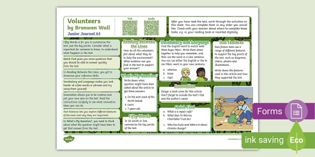 Junior Journal 63 August 2022: Volunteers Article Follow-Up