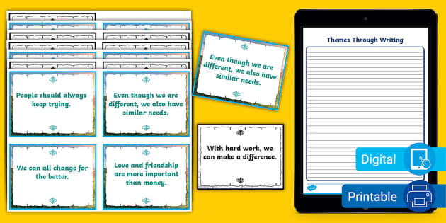 Eighth Grade Themes Through Writing Activity (teacher made)