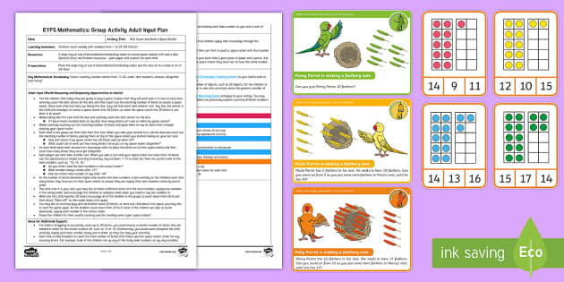 EYFS Maths: Roll, Count and Build a Space Rocket Group Activity Adult Input