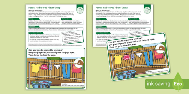 Fine Motor Finger Strength CP Activity: Washing Day - Twinkl