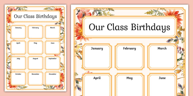 Wildflower Botanical-Themed Birthday Chart (teacher made) Wildflower Botanical-Themed Birthday Chart (teacher made)