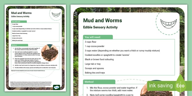 Mud and Worm Edible Sensory Recipe | Twinkl (Teacher-Made)