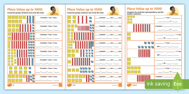 Place Value up to 1000 Worksheet / Worksheet