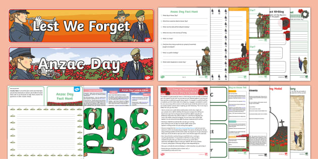 New Zealand Anzac Day Primary Resource Pack (teacher made)