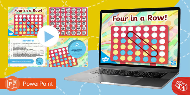 Connect 4 in a Row PowerPoint Online Board Game Editable for Classroom Fun