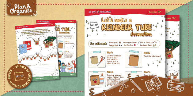December 10th: Reindeer Tube Decoration Craft | 25 Days of Christmas ...