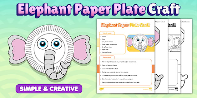 Elephant Paper Plate Craft (Teacher-Made) - Twinkl