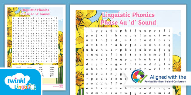 NI Linguistic Phonics Phase 4a 'd' Word Search - Twinkl