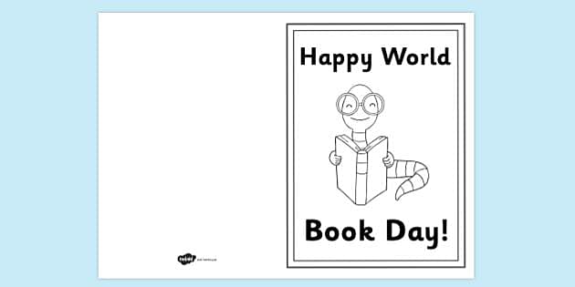 FREE! - Bookworm Card Colouring Activity | Primary Resources