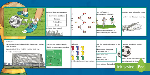 The World Cup Maths Challenge Cards KS2 - challenge, cards, ks2