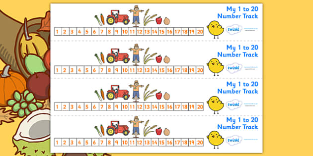 FREE! - Harvest Number Track (1-20) (teacher made)