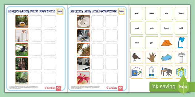 Twinkl Symbols: Recognise, Read, Match CVCC Words - Twinkl