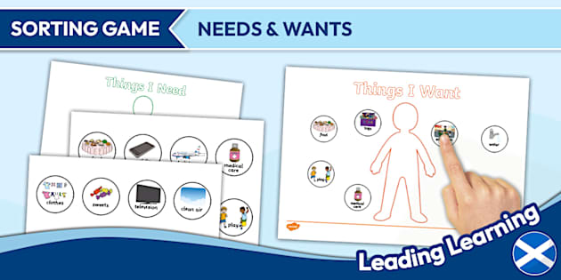Needs and Wants Sorting Game