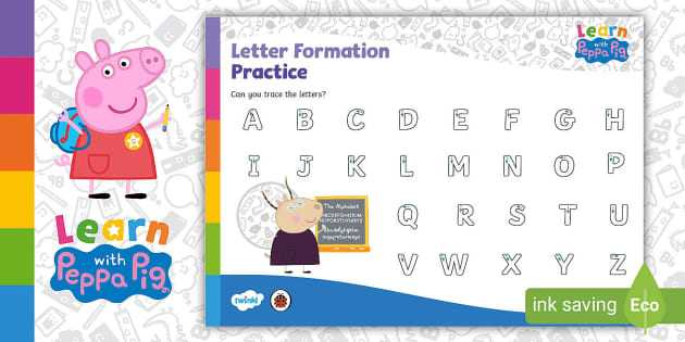 FREE! - Peppa Pig: Upper-Case Letter Formation - Twinkl