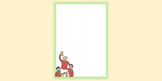 FREE! - Simple Blank England Win World Cup Page Border | Twinkl
