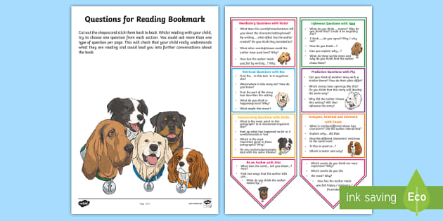 Year 4 Questions for Reading Bookmark Question Cards