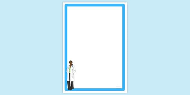 Simple Blank Female Doctor Page Border | Page Borders
