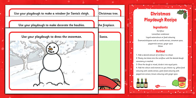 Christmas Playdough Recipe and Mat Pack (teacher made)