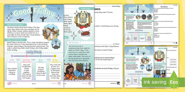 KS1 Good Friday Differentiated Reading Comprehension Activity