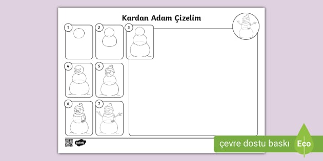 Kardan Adam Nasıl Çizilir | Etkinlik Sayfası - Twinkl Kardan Adam Nasıl Çizilir | Etkinlik Sayfası - Twinkl