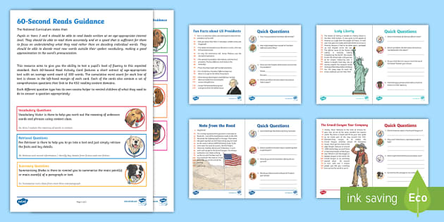 LKS2 60-Second Reads: A Journey to America Activity Pack