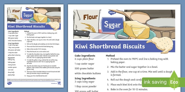 Kiwi Kitchen Kiwi Shortbread Biscuits Recipe (teacher made)