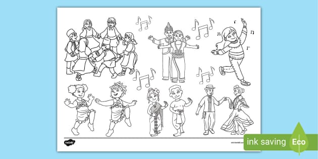 Dance Doodle Colouring Page (teacher made) - Twinkl