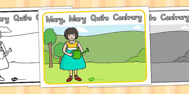 Mary Mary Quite Contrary Story Sequencing - Twinkl
