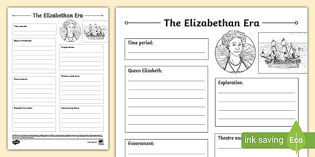 Elizabethan Fact File Template,Elizabethan era - Twinkl