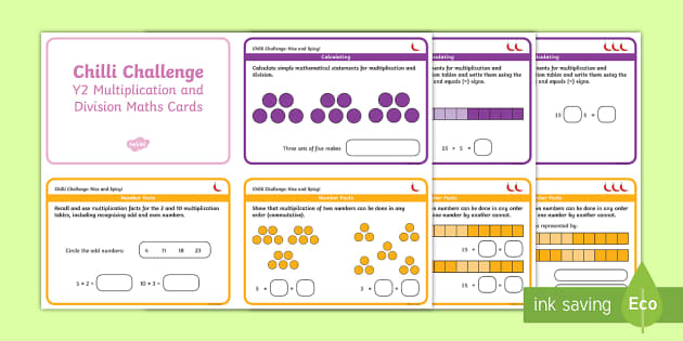 Chilli Challenge Year 2 Multiplication And Division Maths Cards chilli-challenge-year-2-multiplication-and-division-maths-cards