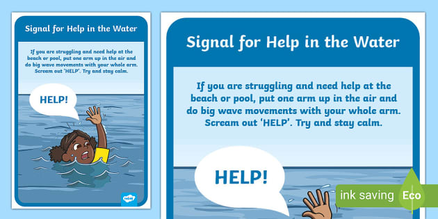 Signal For Help In The Water Poster l enseignant A Fait 