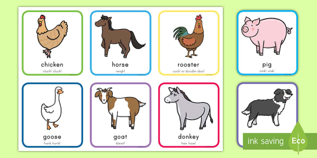 Cute Farm Animal Matching Cards