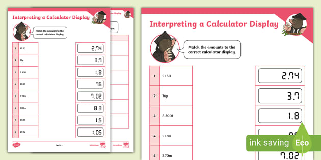 Interpreting a Calculator Display (teacher made) - Twinkl Interpreting a Calculator Display (teacher made) - Twinkl