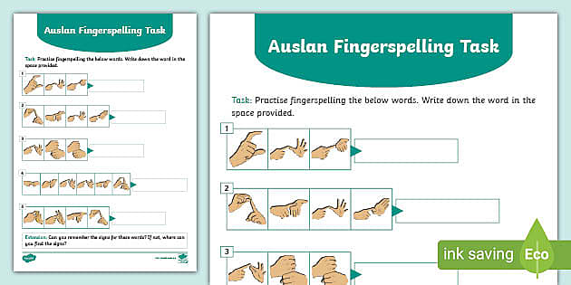 Auslan Fingerspelling Task (Teacher-Made) - Twinkl Auslan Fingerspelling Task (Teacher-Made) - Twinkl