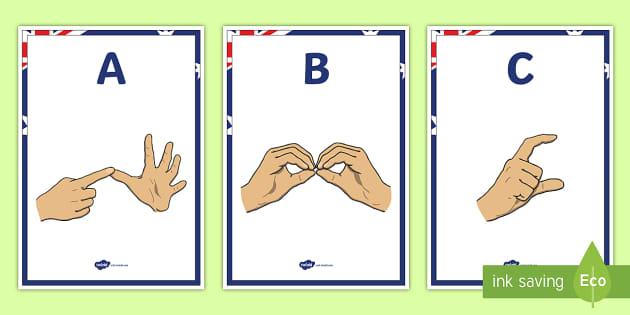 Auslan Alphabet Display Posters - English (Australian)
