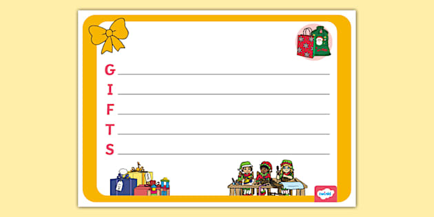 Christmas Gifts Poem Template - Twinkl