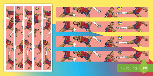 Volleyball Display Borders (teacher made) - Twinkl