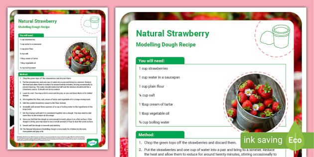 Natural Strawberry Modelling Dough Recipe - Twinkl