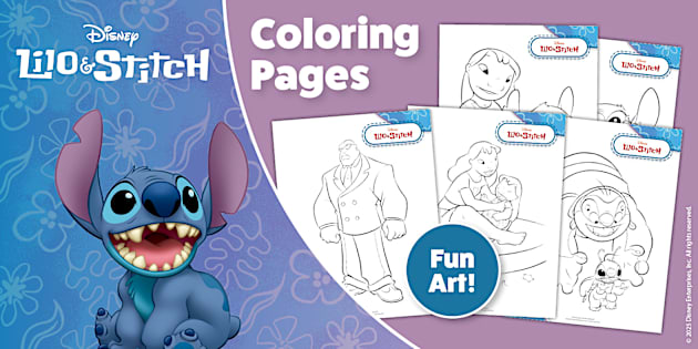 coloring pages for kids lilo and stitch