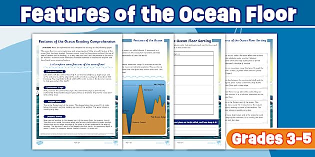Features of the Ocean Floor Reading Comprehension and Sorting Activity ...
